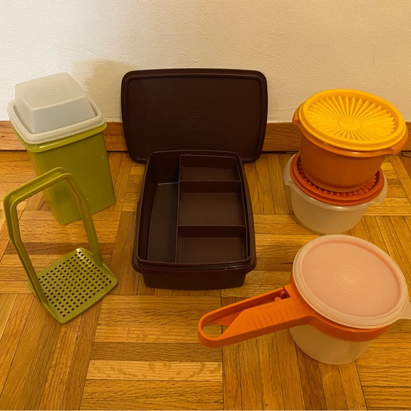 Tupperware | Kitchen | Vintage Tupperware Servalier Lot Harvest Colors ...